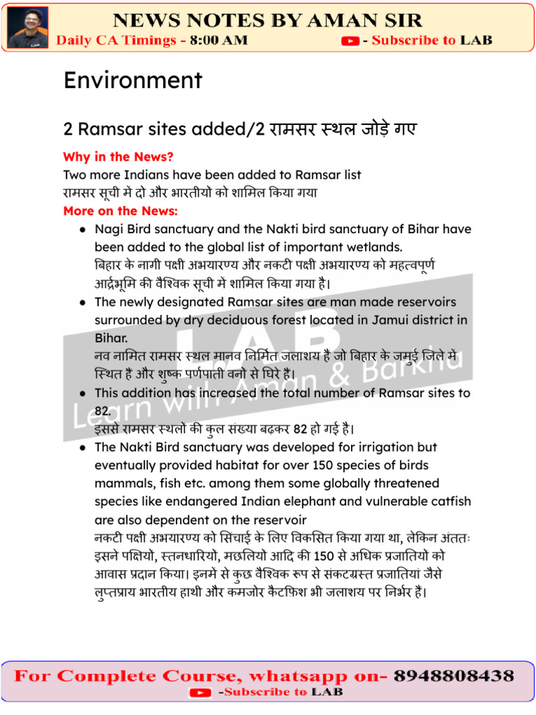 10th June CA News Notes 2024 | PDF