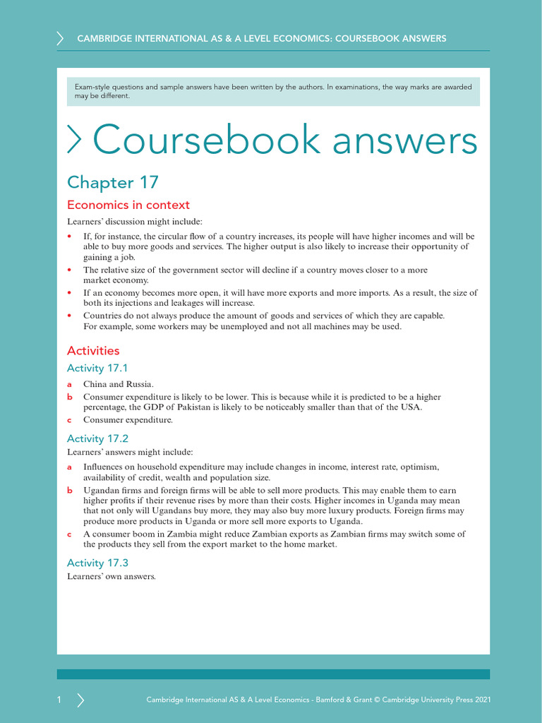 ASAL Econ CB Chapter 17 Answers | PDF