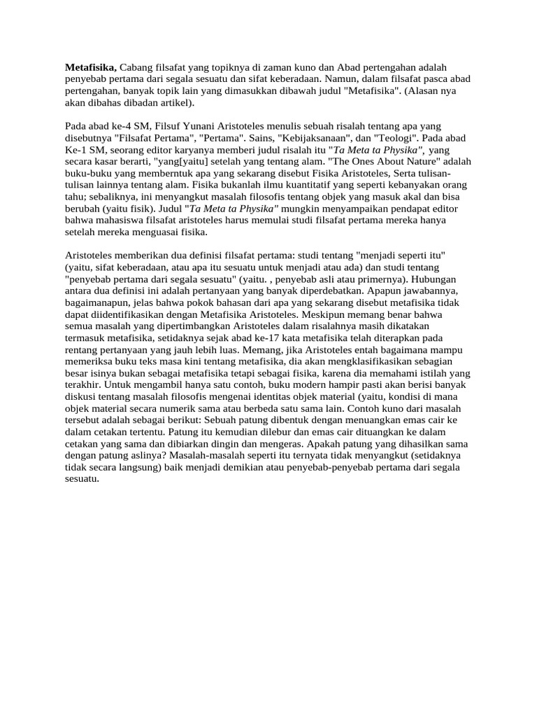 Metafisika | PDF