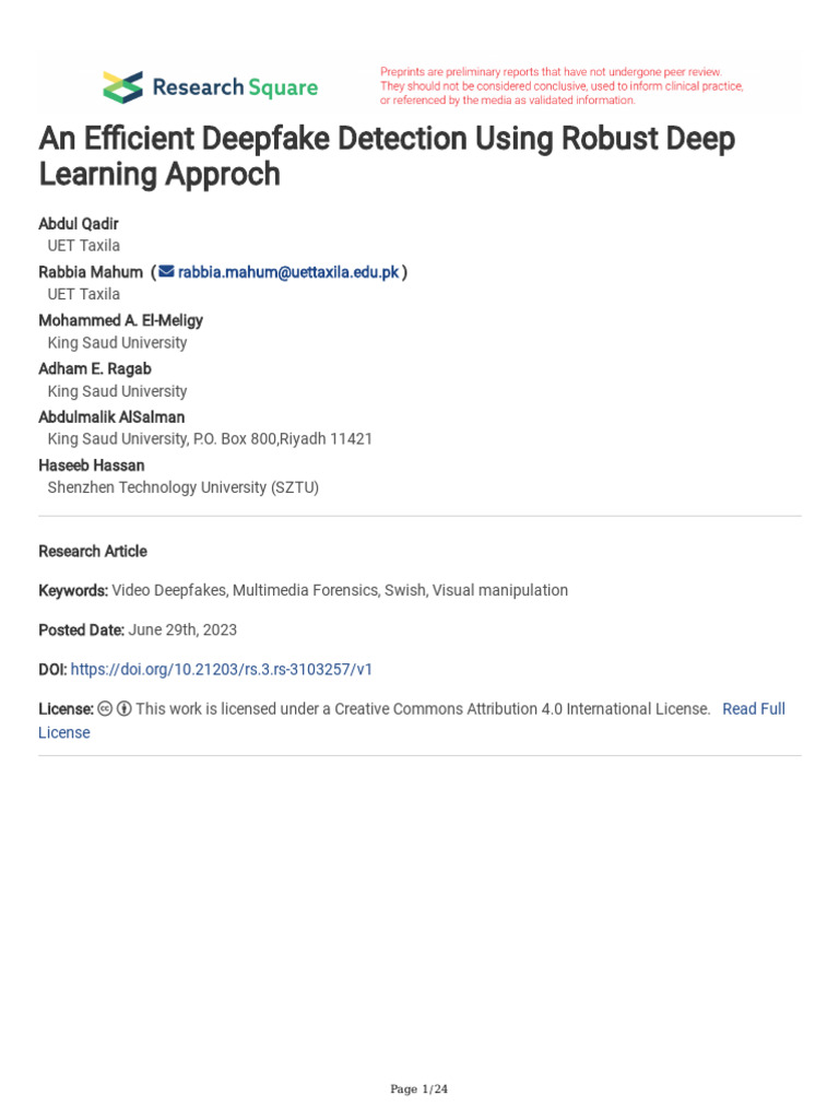 An Efficient Deepfake Detection Using Robust Deep Learning Approch 0681