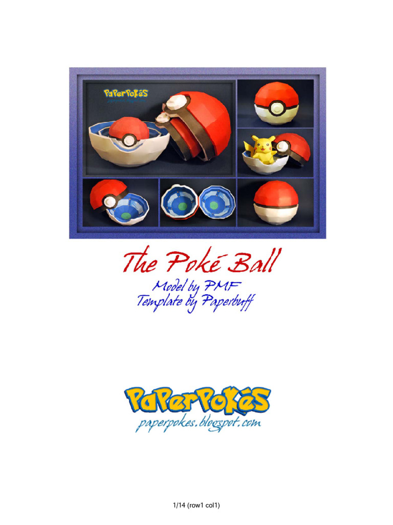 Pokeball Box 20cm Lines A4 | PDF