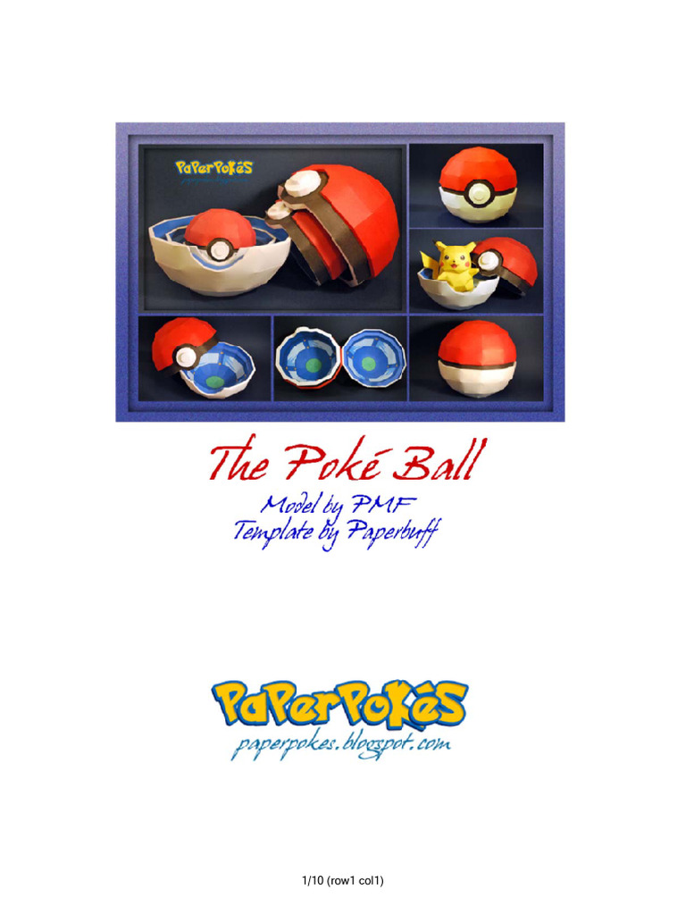 Pokeball Box 15cm Lines A4 | PDF