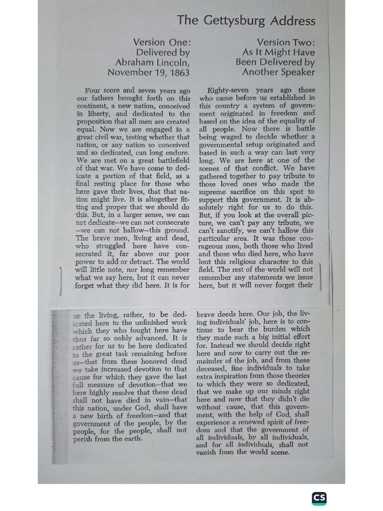 The Gettysburg Address | PDF