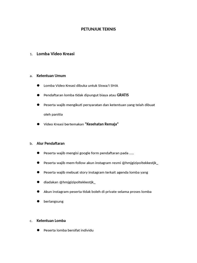 Petunjuk Teknis | PDF