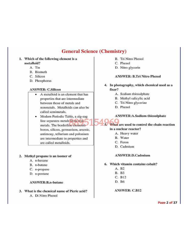 240 Chemistry MCQ | PDF