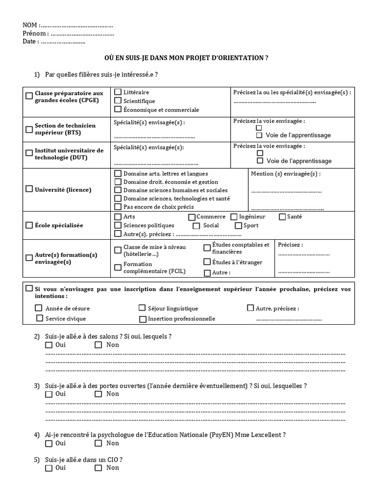 questionnaire orientation | PDF