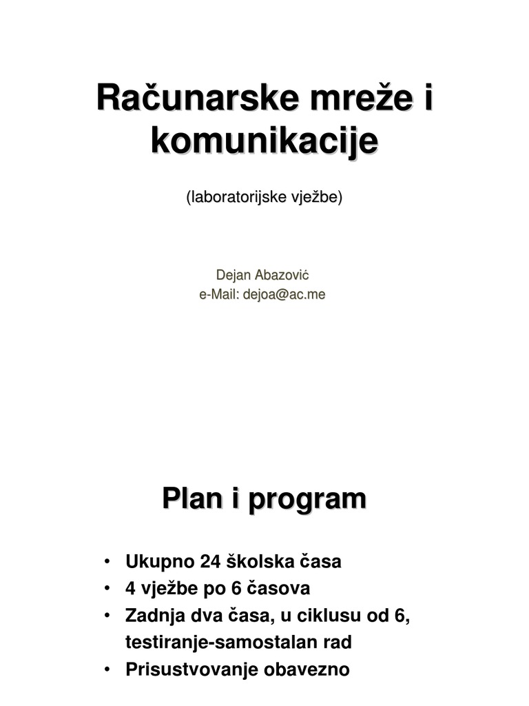 Racunarske Mreze I Kom | PDF | Science & Mathematics