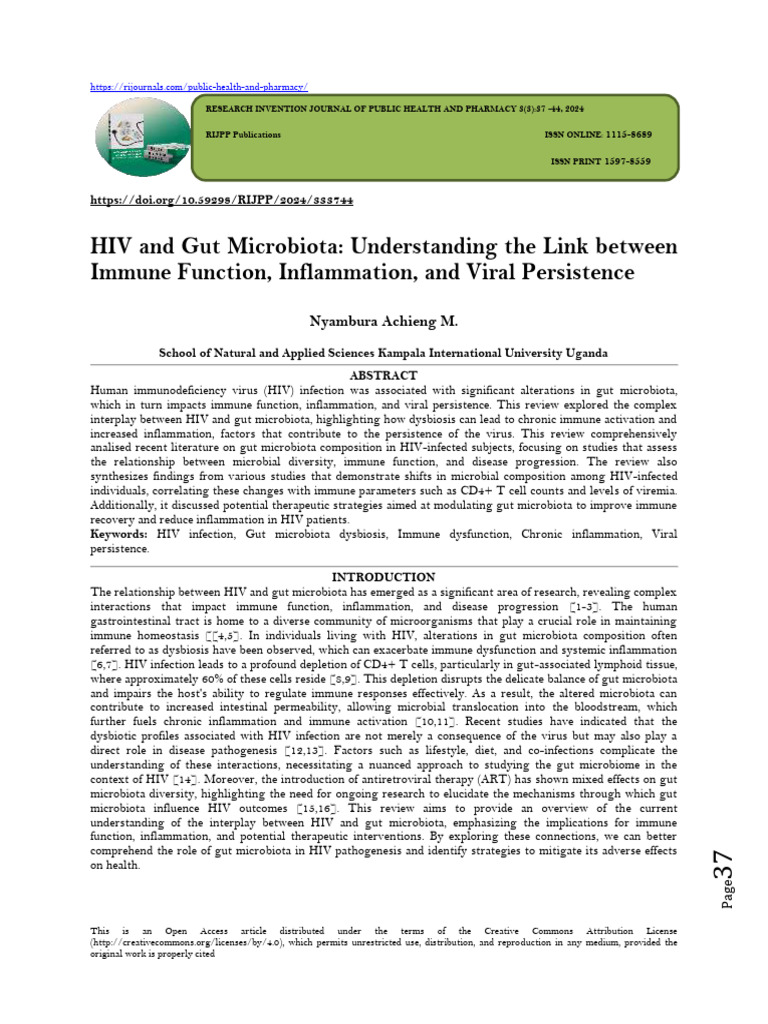HIV and Gut Microbiota: Understanding The Link Between Immune Function ...