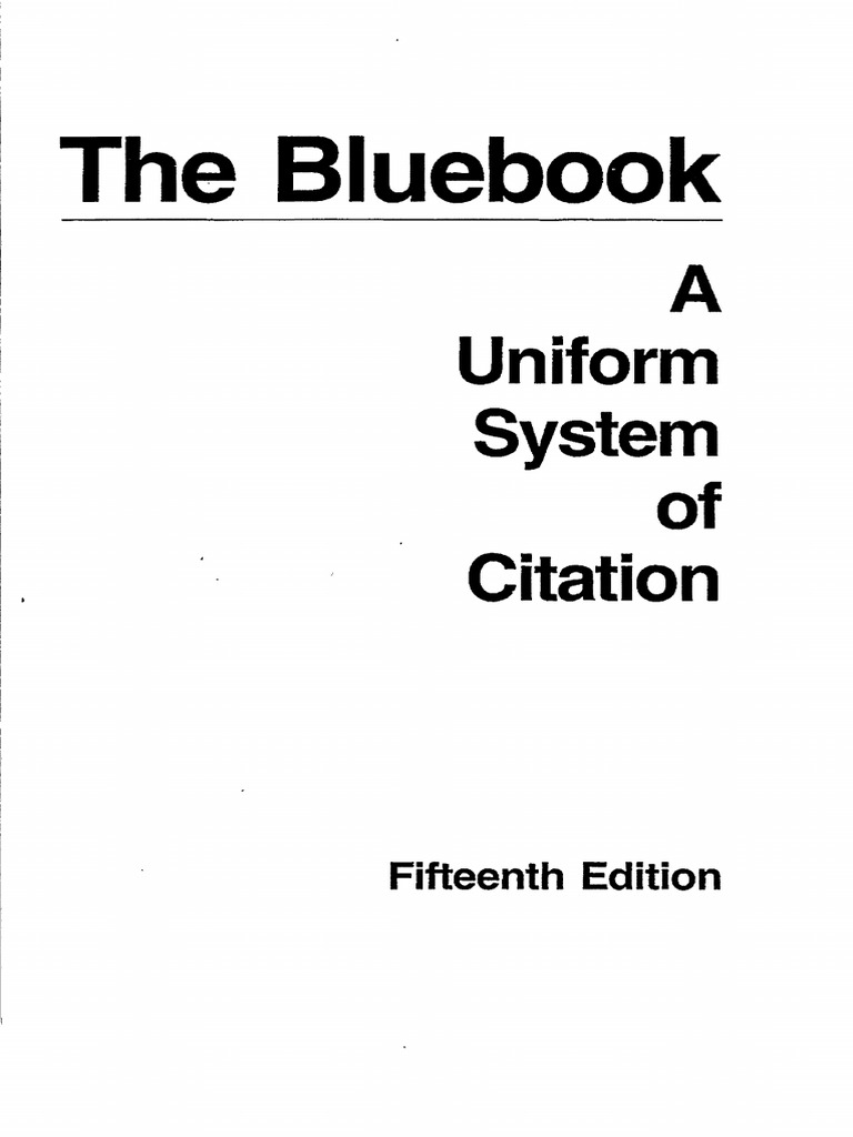 The Bluebook - A Uniform System of Citation | PDF
