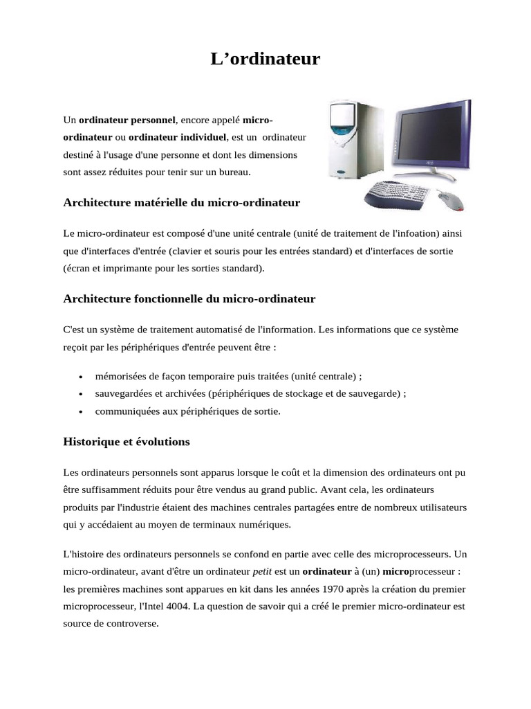 Un ordinateur personnel | PDF