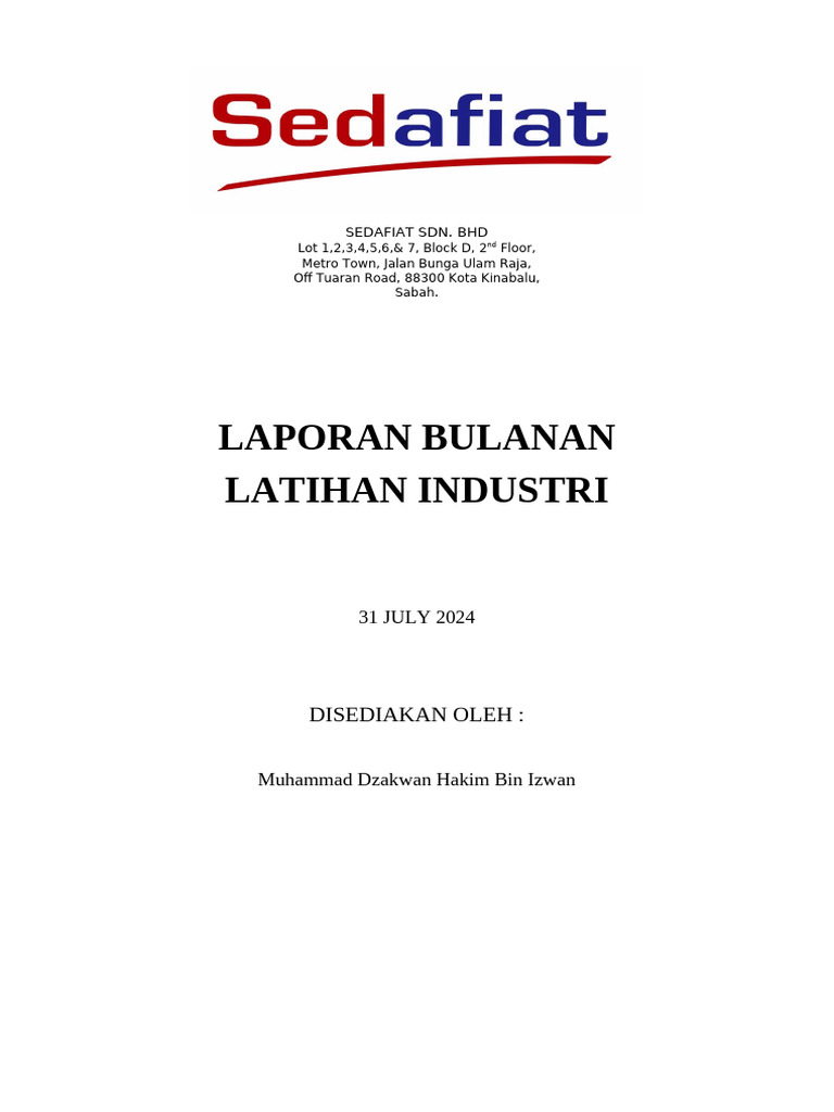 Laporan Bulan July | PDF