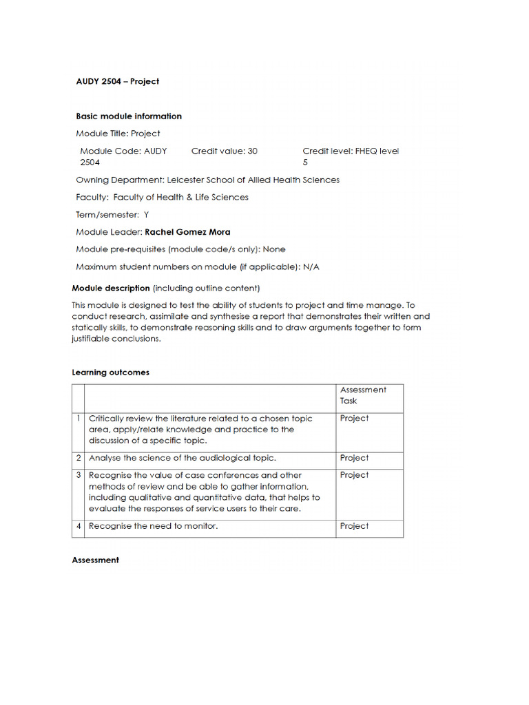 2504 Module Specification | PDF