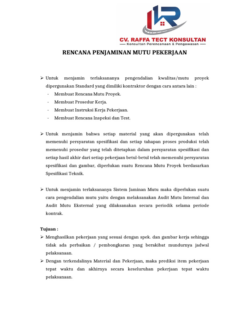 Bab Vii Rencana Penjaminan Mutu | PDF