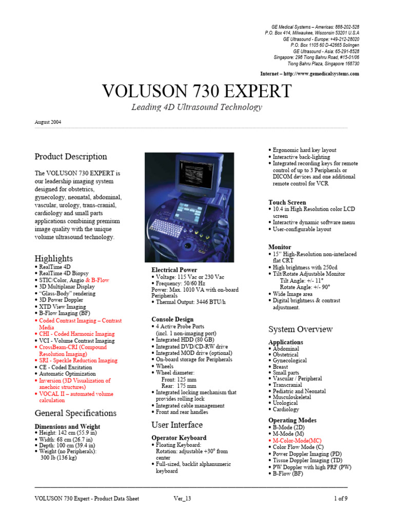 ESPECIAFICASIONES DE V730 Expert Data Sheet Rev - 13 PD | PDF