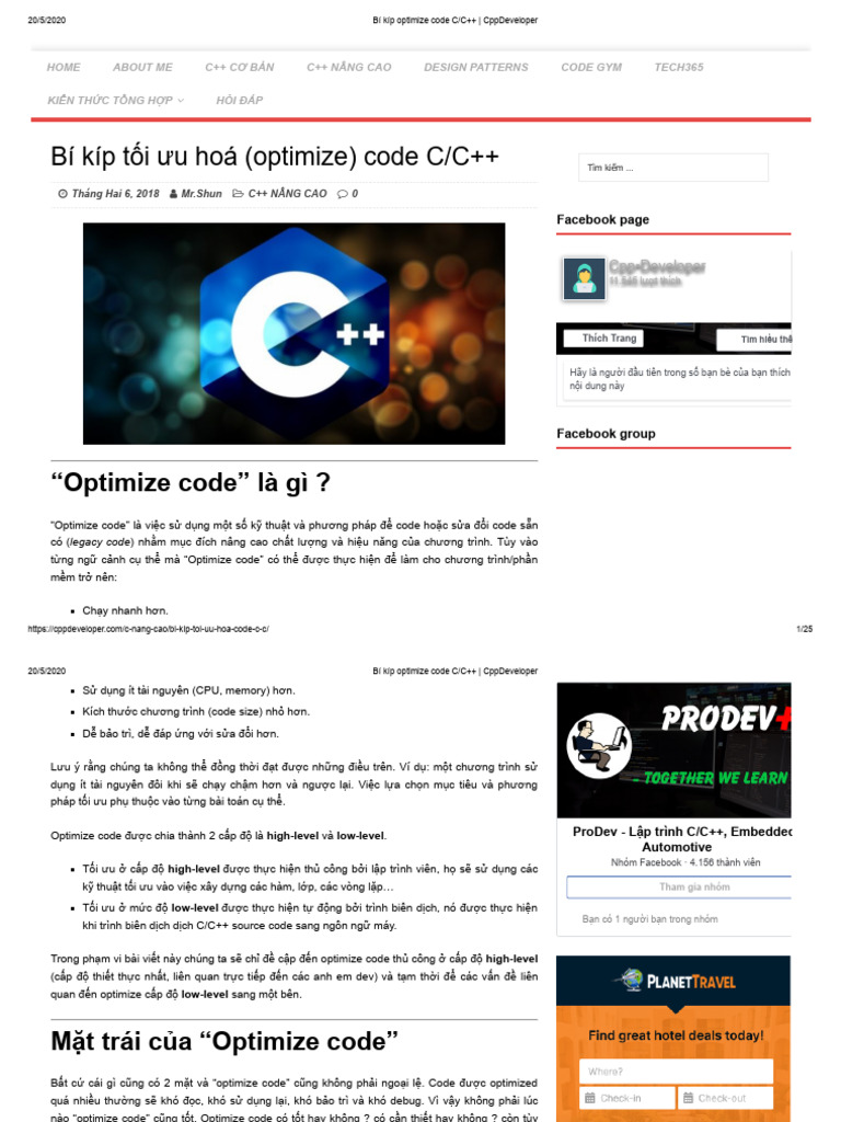 Bí Kíp Optimize Code C - C - CppDeveloper | PDF
