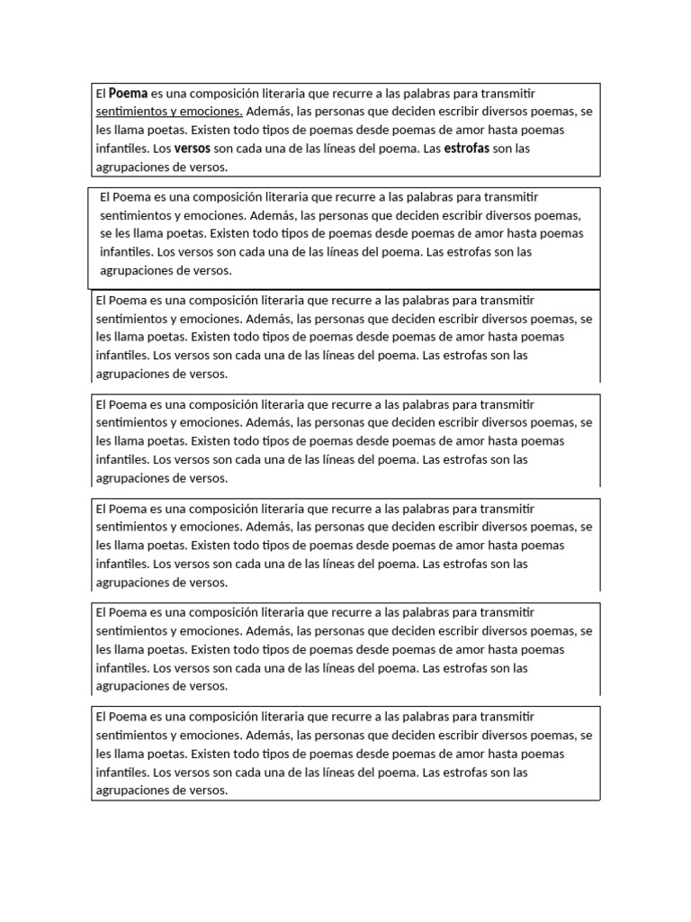 El Poema Es Una Composición Literaria Que Recurre A Las Palabras para ...