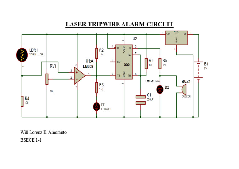 Laser Tripwire Alarm Circuit | PDF