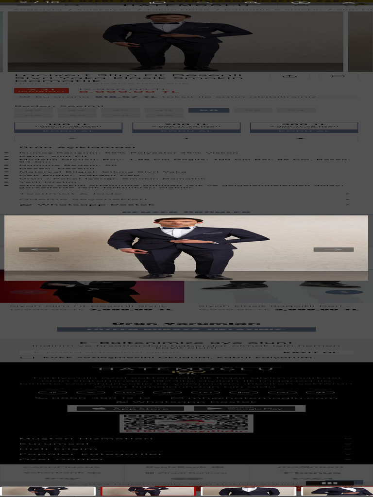 Lacivert Slim Fit Desenli Sivri Yaka Klasik Smoki | PDF