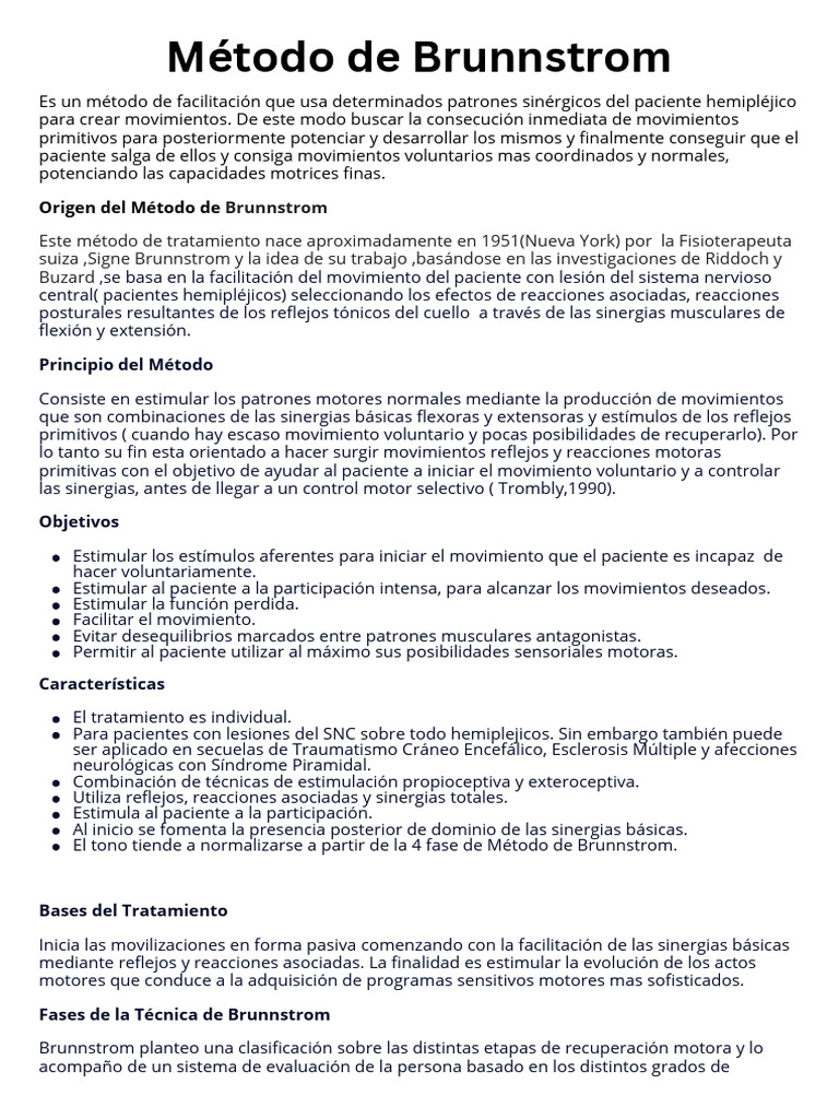 Metodo de Brunnstrom | PDF