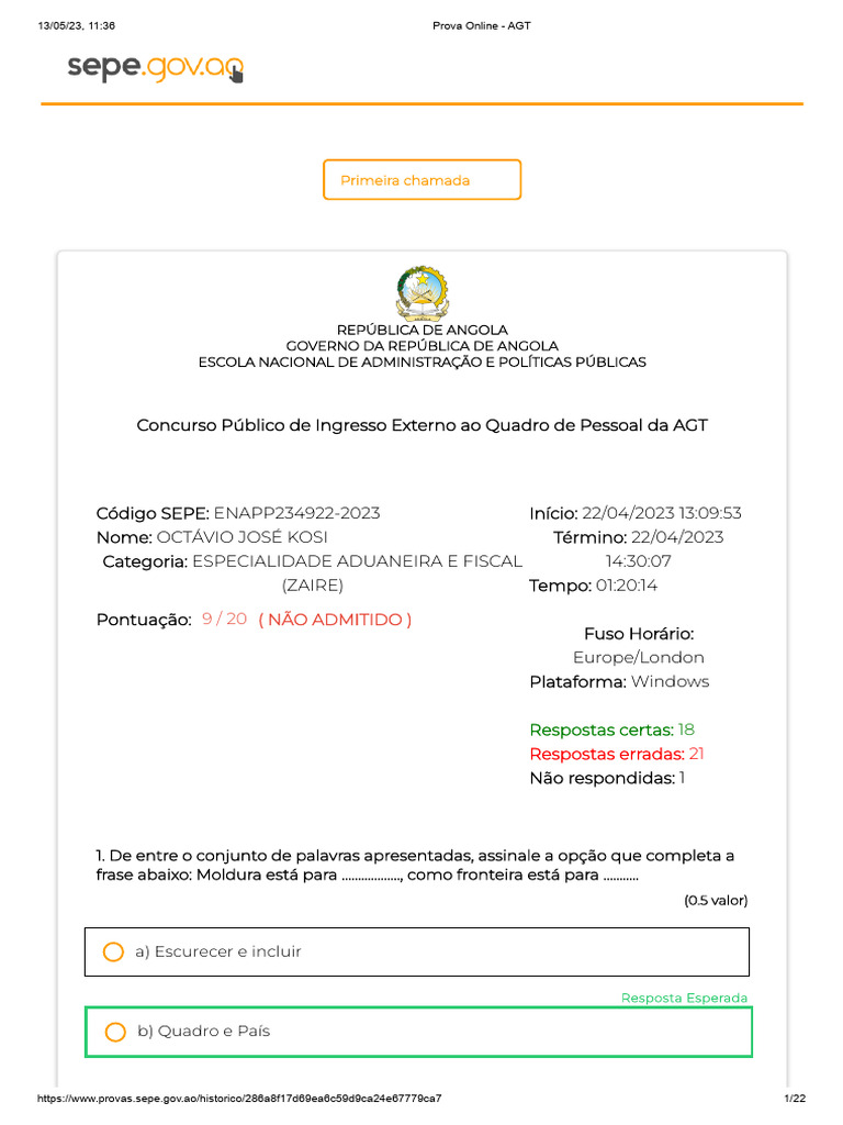 Prova Online - AGT | PDF