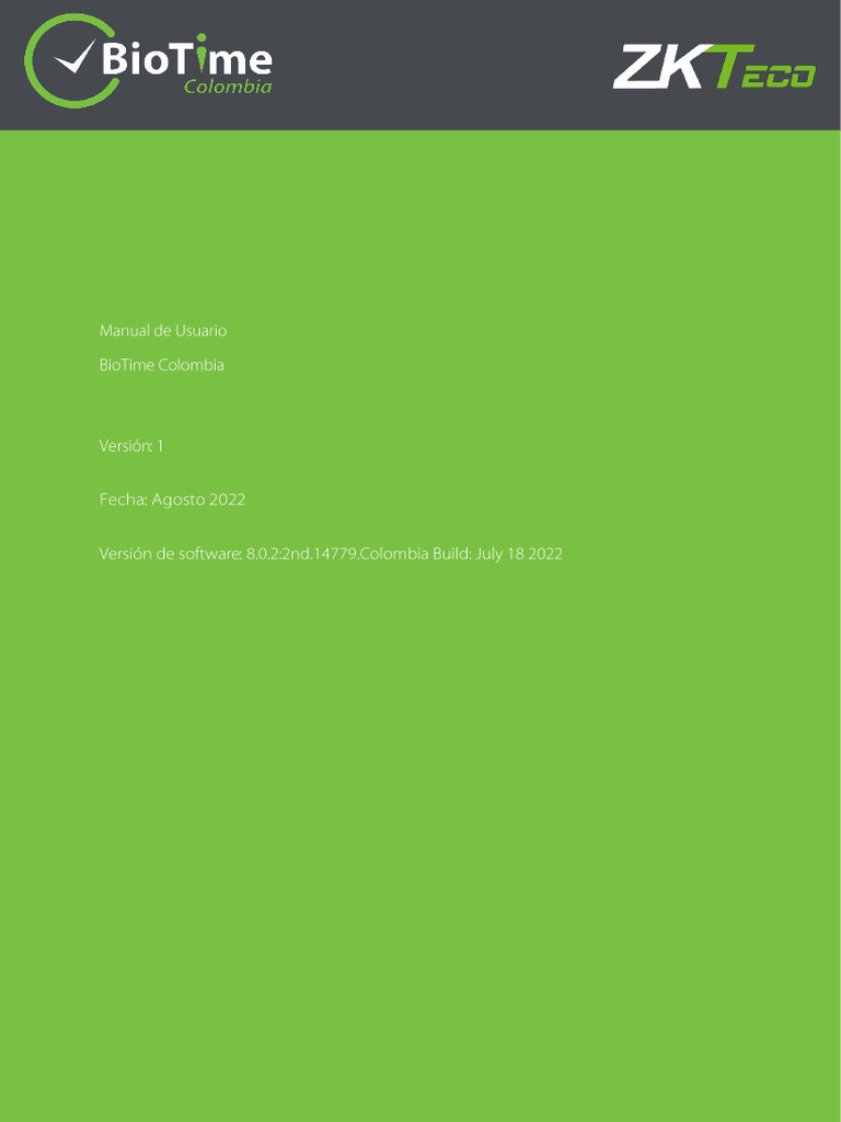 Manual de Usuario BioTime Colombia v1.1.1 Agosto 2022 Compressed | PDF