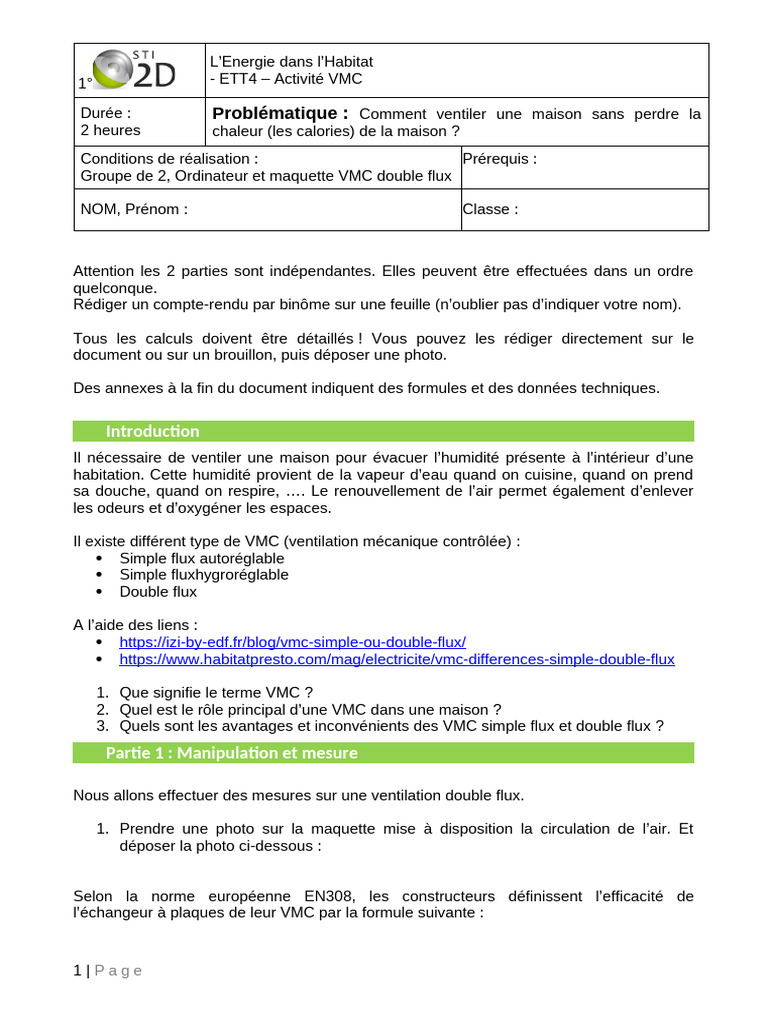 3 - Activité VMC - Élève | PDF