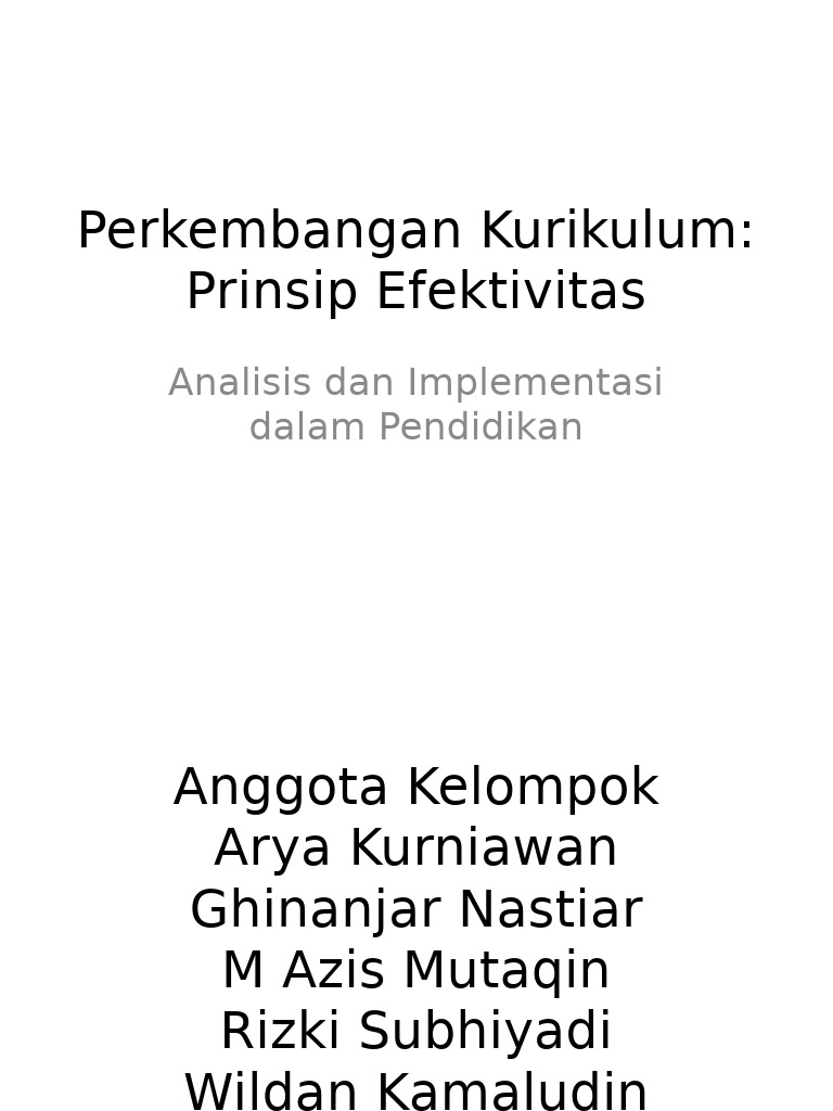 Prinsip Efektivitas Kurikulum - PPTX 20241008 131909 0000 | PDF