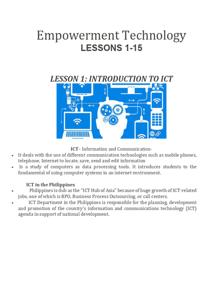 Empowerment Technology Lesson | PDF