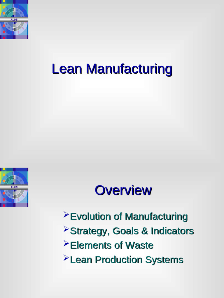 Lean Manfacturing | PDF