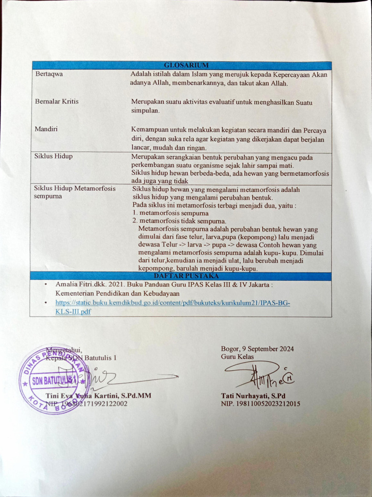 modul TTD kepsek | PDF