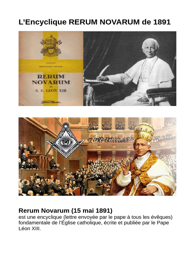 L'encyclique Rerum Novarum de 1891 | PDF