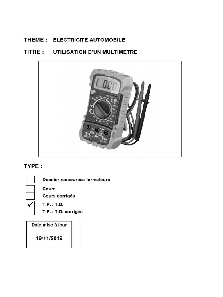 TP Multimetre | PDF