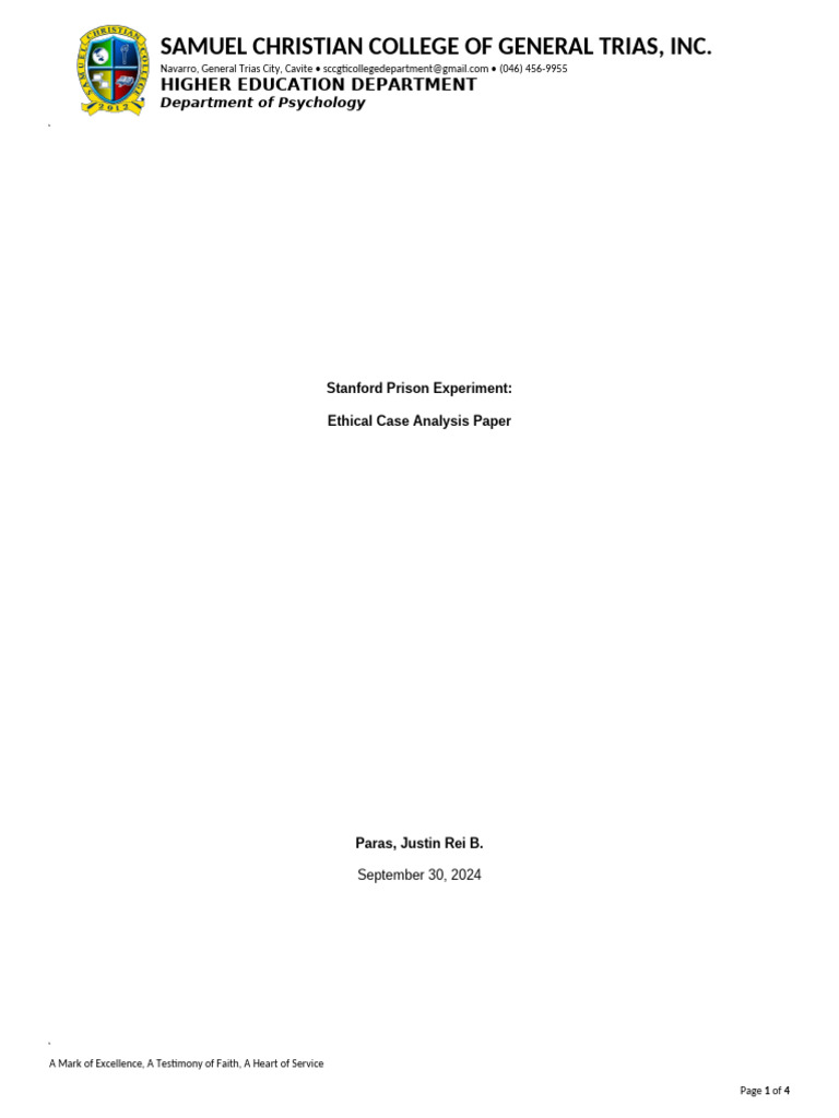 Ethical Case Analysis Paper - Paras | PDF