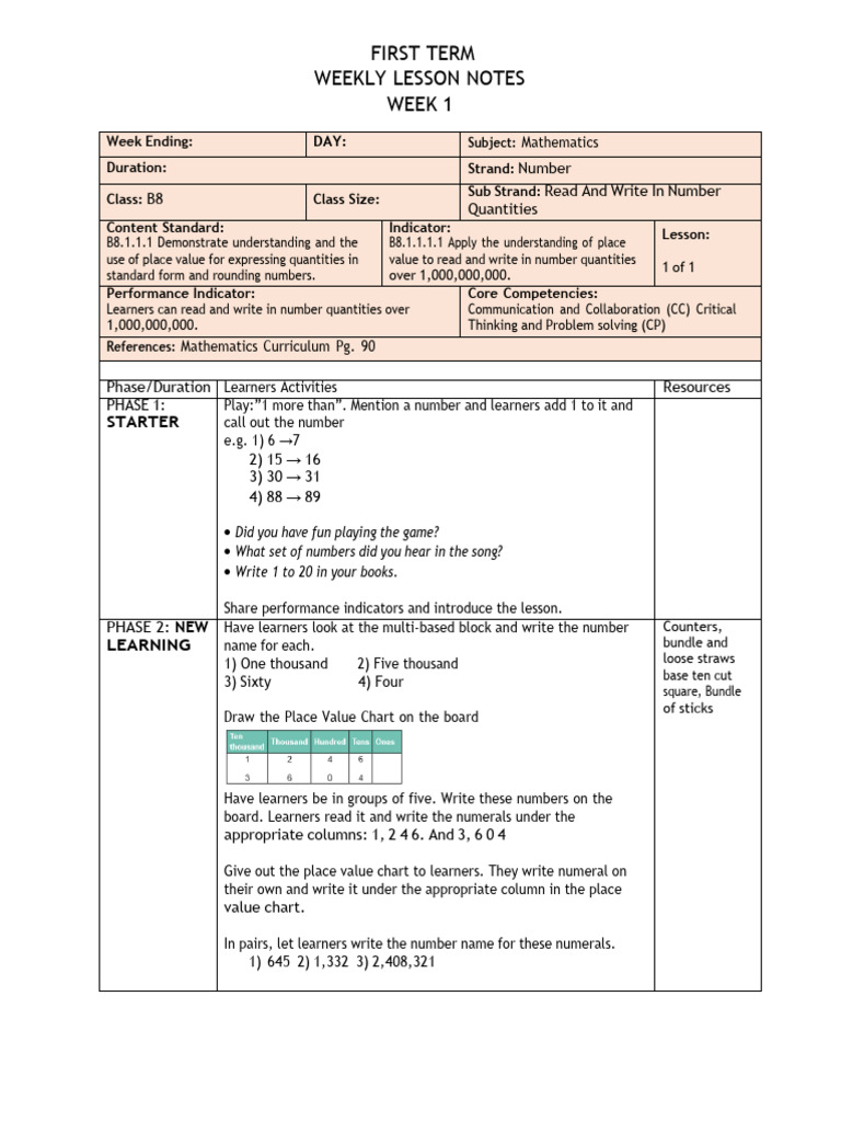 B8 MATHS WK1 1 - Merged | PDF