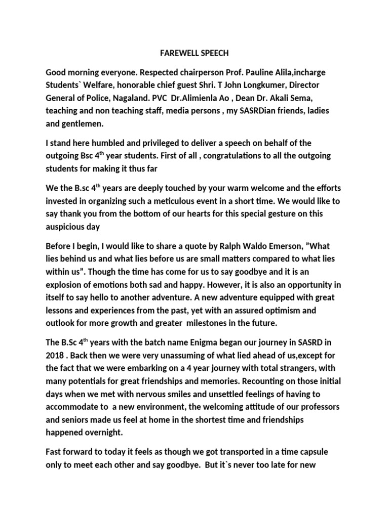 Farewell Speech | PDF
