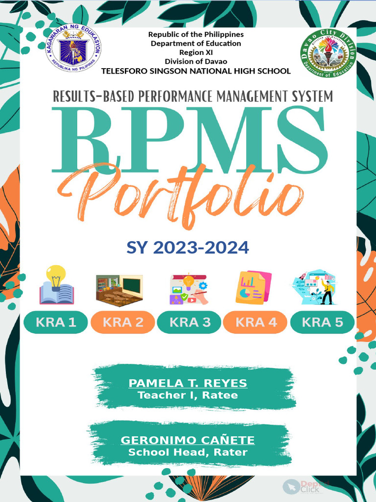 E-RPMS PORTFOLIO (Design 5) - DepEdClick | PDF | Learning | Educational ...