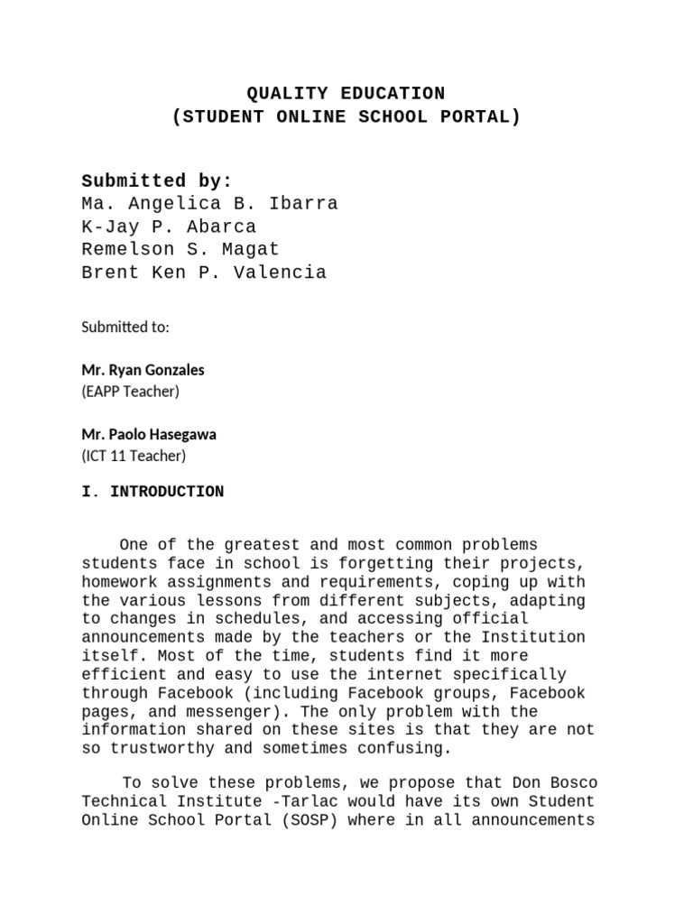 Example of Concept Paper 2 | PDF