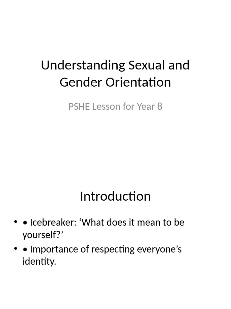 Understanding Sexual and Gender Orientation | PDF