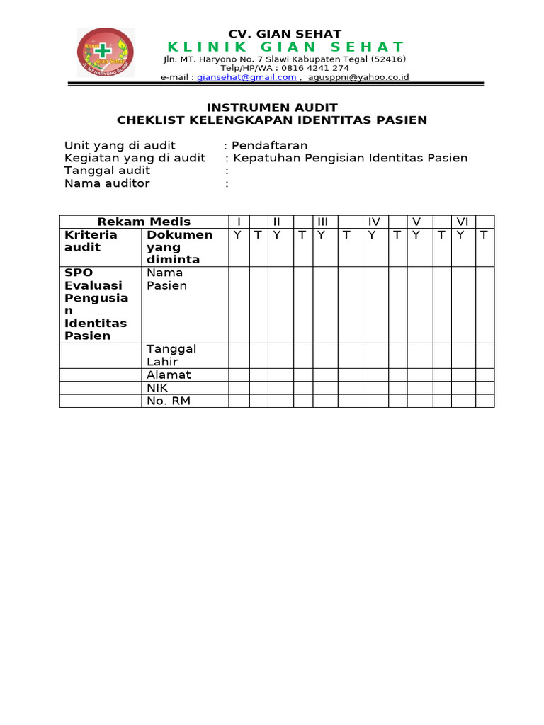 Instrumen Audit RM | PDF