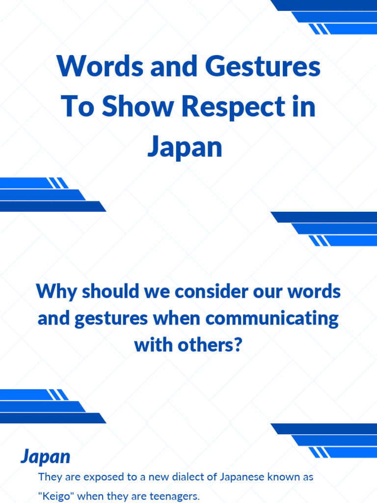 Words and Gestures To Show Respect in Japan | PDF