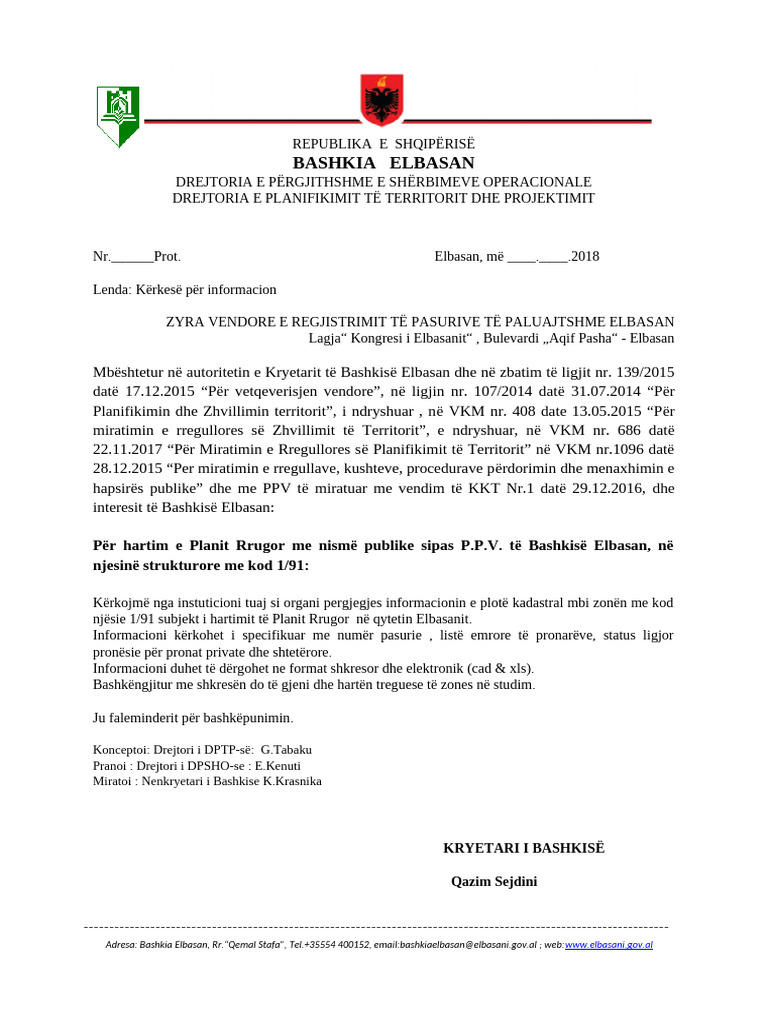 Kerkesa Per Institucionet 1 | PDF