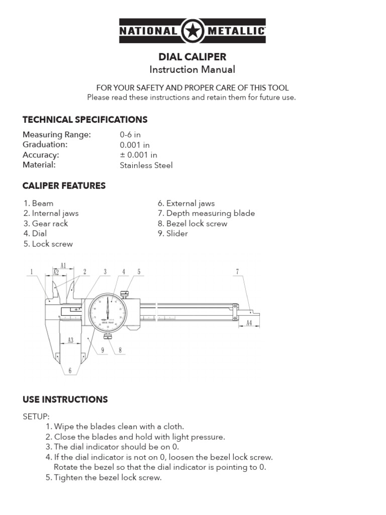 national_metallic_dial_caliper_instructions | PDF