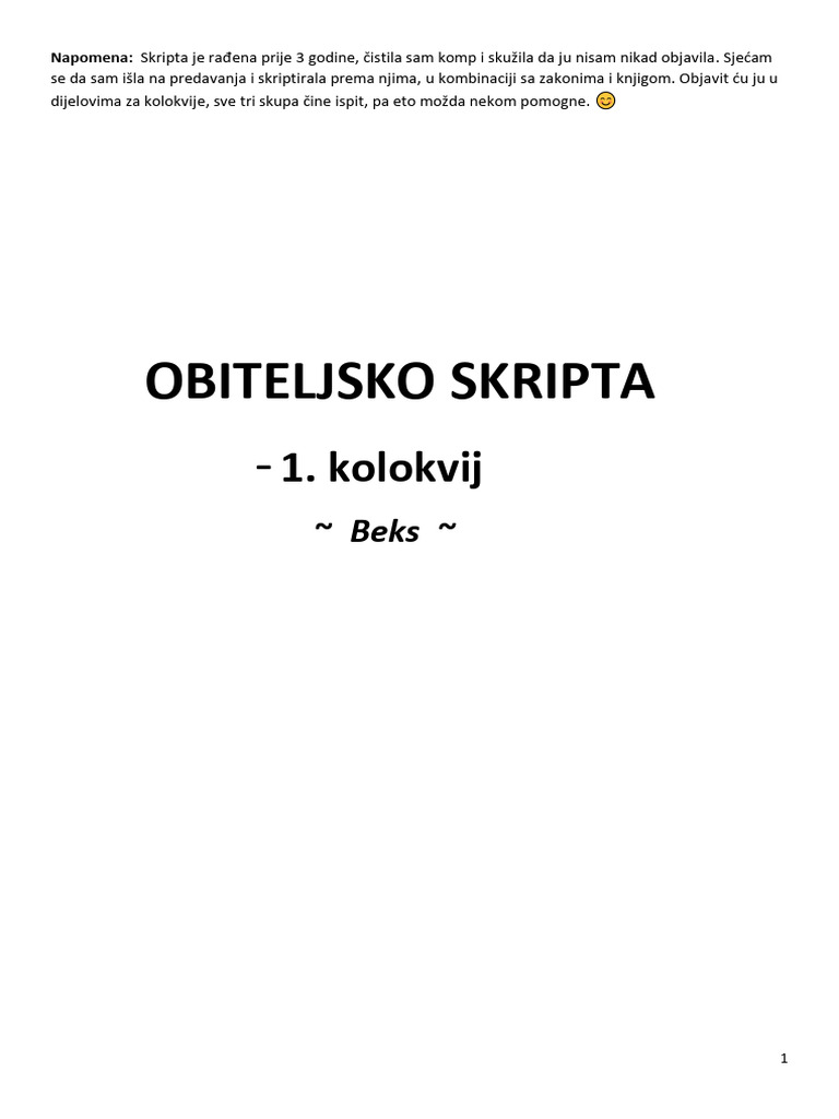 Obiteljsko Skripta | PDF