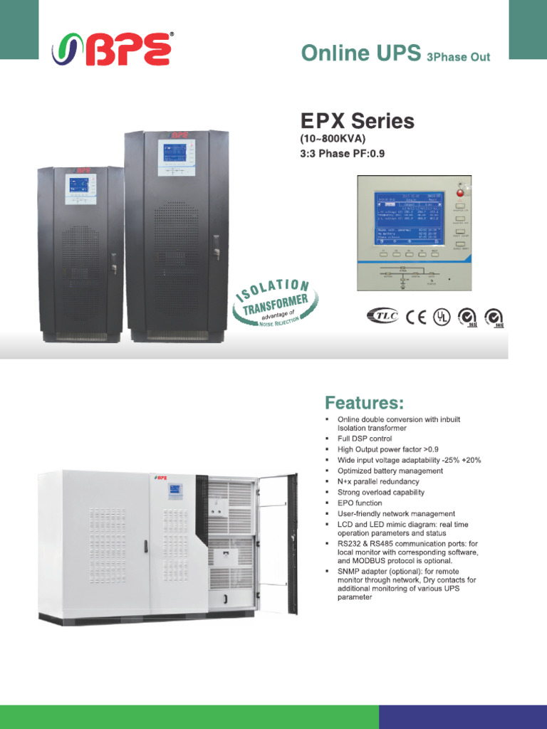 Epx Series Ups 10-800kva | PDF