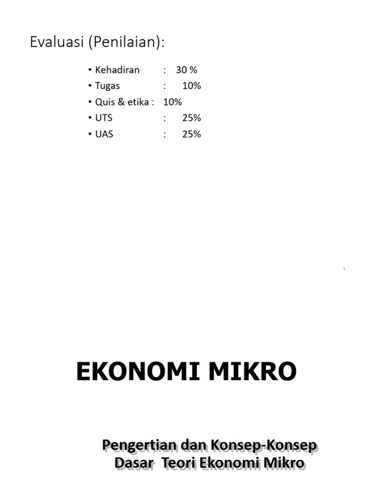 Materi Pengertian Dan Konsep Konsep Dasar Teori Ekonomi Mikro QRX | PDF