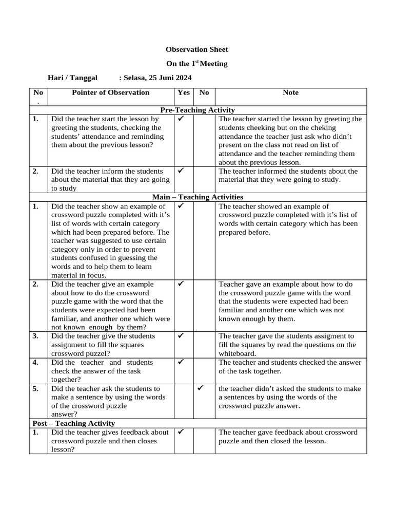 APPENDIX OBSERVATION | PDF