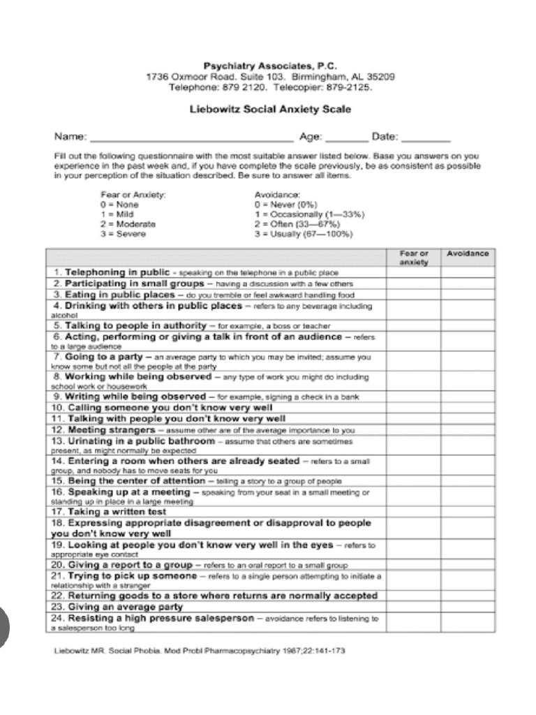 Social Anxiety Scale | PDF