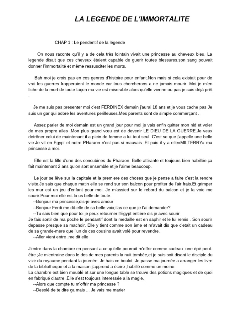 CHAP 1 - Le Pendentif de La Légende | PDF