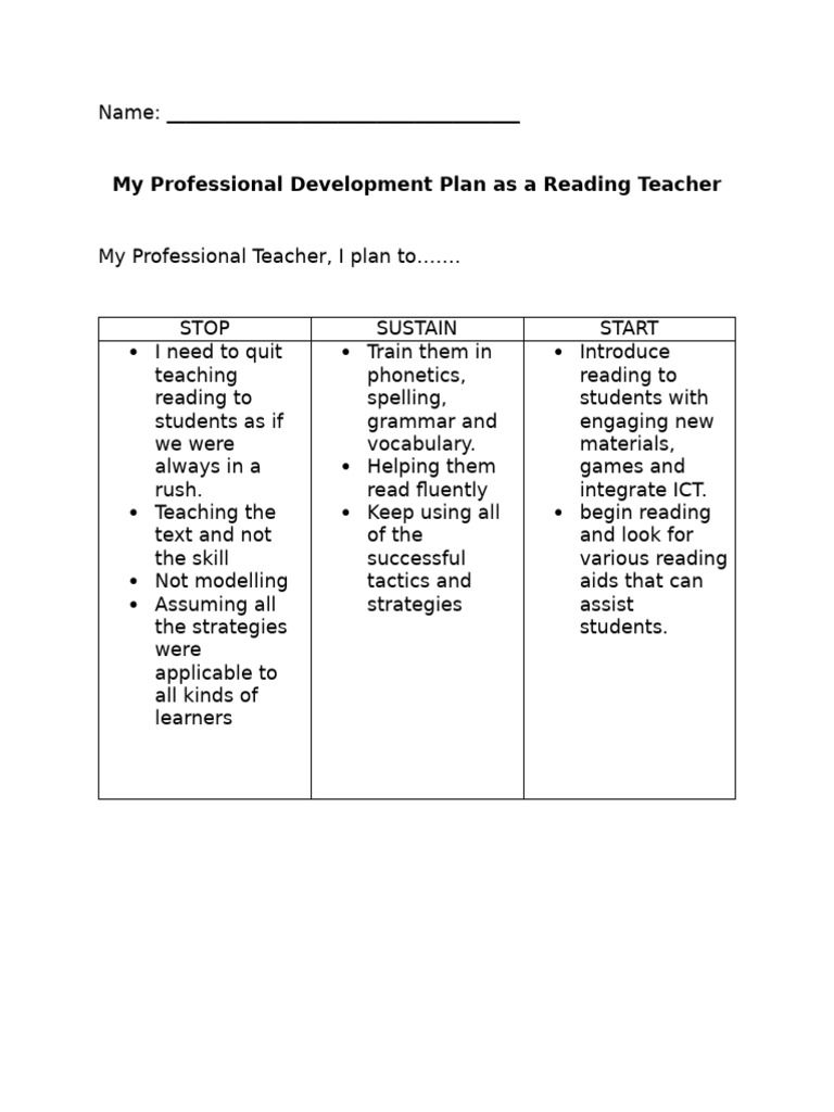 Professional Development Plan | PDF