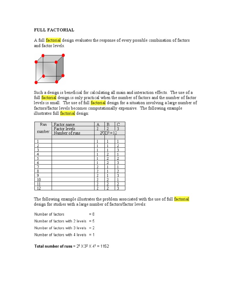 Full Factorial | PDF | Monte Carlo Method | Sampling (Statistics)